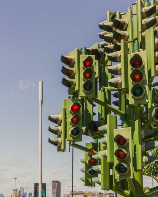 Discover the Traffic Light Tree: A Must-See in Canary Wharf